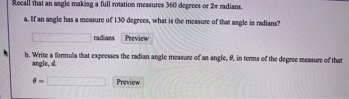 Solved Recall That An Angle Making A Full Rotation Measures