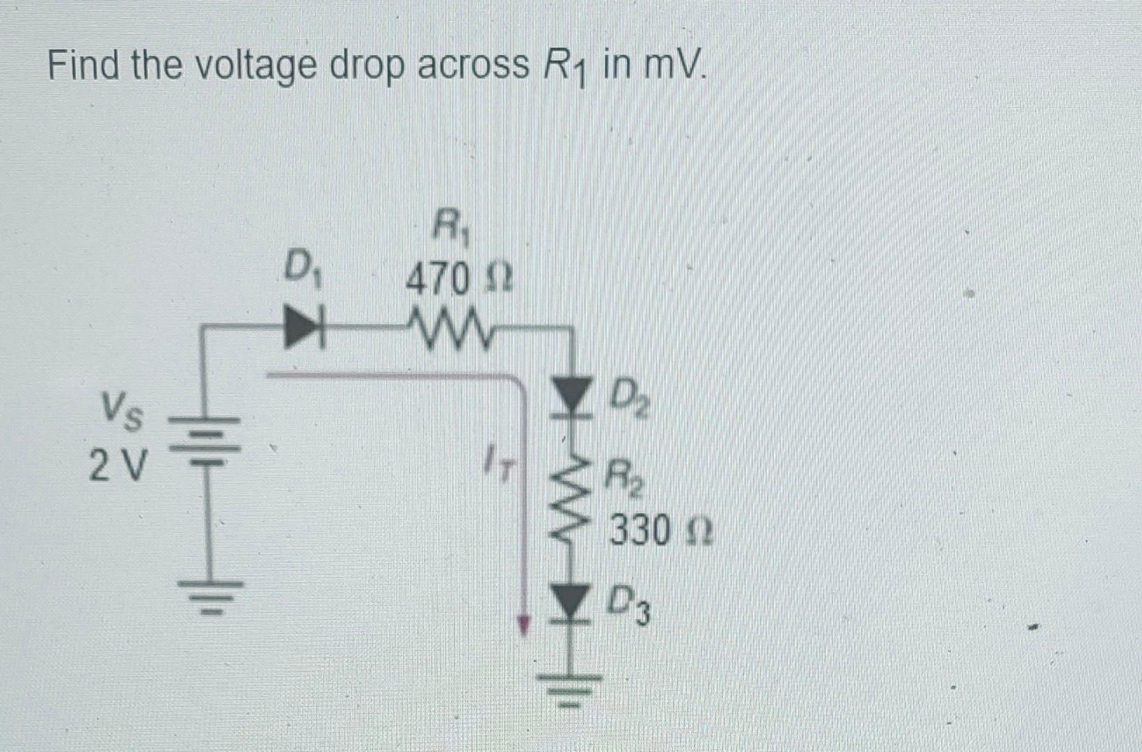 Solved Find the voltage drop across R1 in mV. | Chegg.com