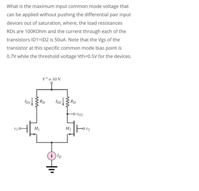 Solved What Is The Maximum Input Common Mode Voltage That 8671