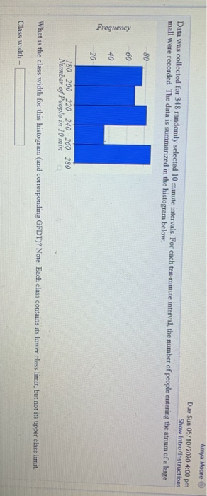 Solved Amya Moore Due Sun 05/10/2020 4:00 pm Show | Chegg.com