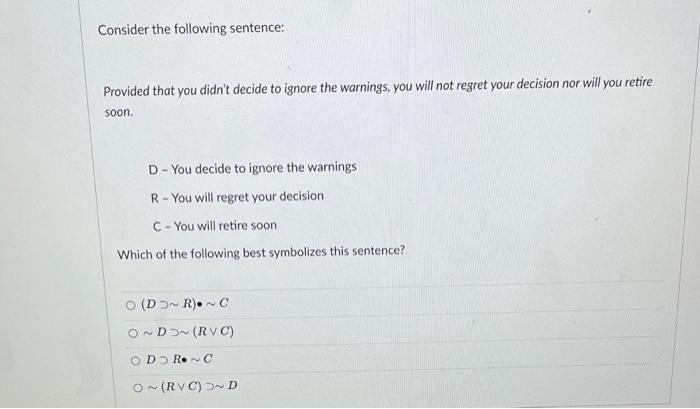 Consider the following sentence: Provided that you | Chegg.com