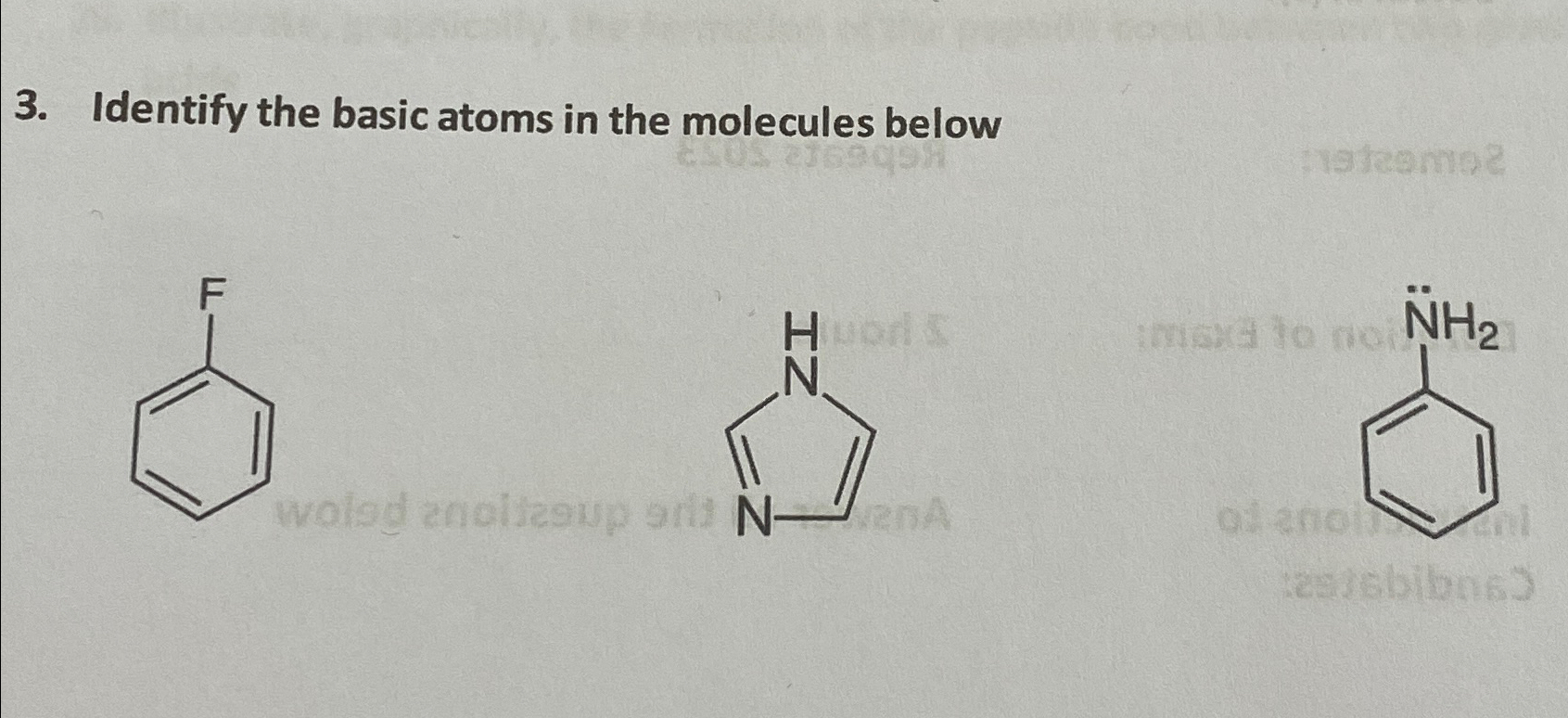 Solved Identify the basic atoms in the molecules below | Chegg.com