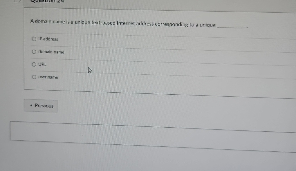 Solved A domain name is a unique text-based Internet address | Chegg.com