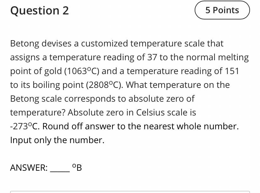 Solved Question 2Betong devises a customized temperature | Chegg.com