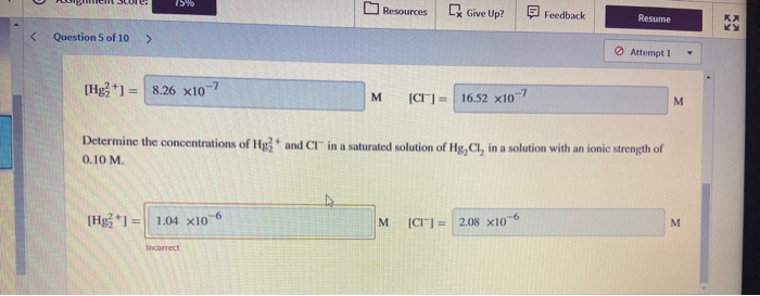 Solved determine the concentration of Hg2^2+ and Cl- in a | Chegg.com