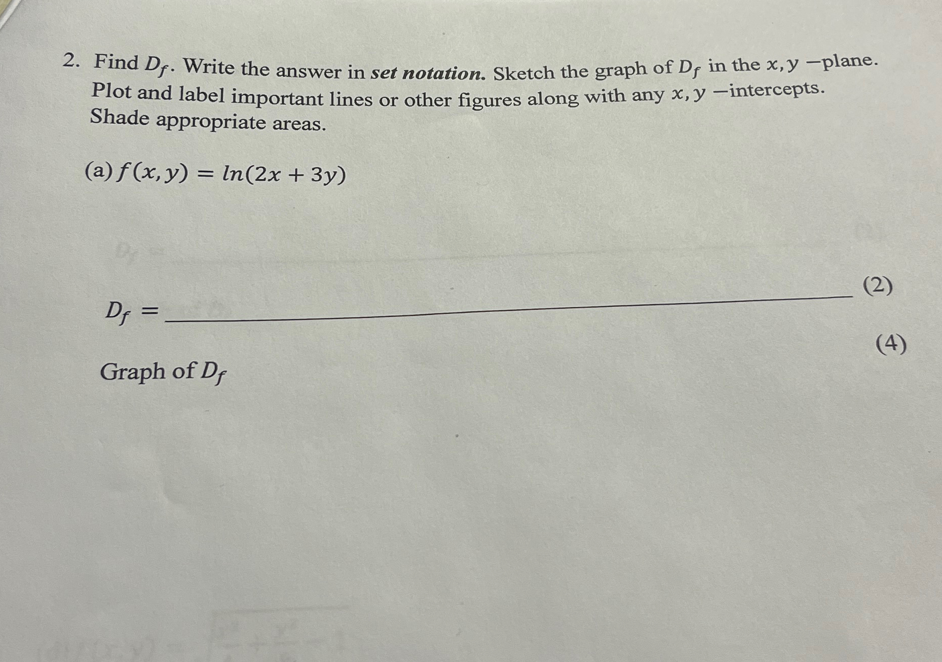 Solved Find Df. ﻿Write the answer in set notation. Sketch | Chegg.com