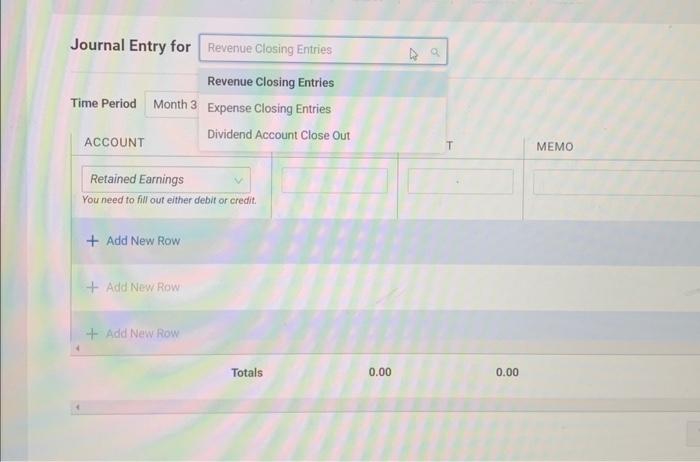 Solved Journal Entry for Expense Closing Entries Time Period | Chegg.com