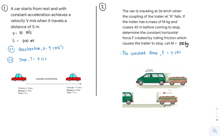 Solved O A car starts from rest and with constant | Chegg.com