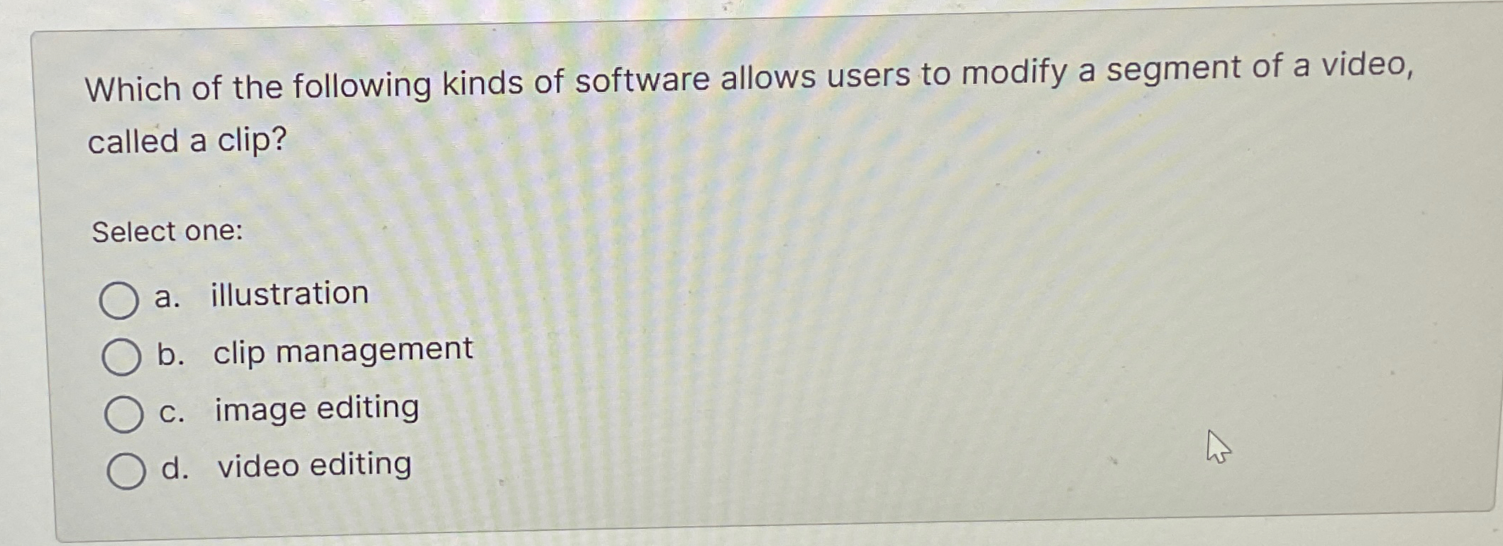 Solved Which of the following kinds of software allows users | Chegg.com