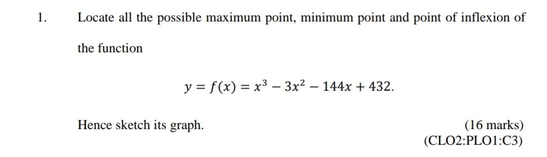 Solved Locate all the possible maximum point, minimum point | Chegg.com Solved Locate all the possible maximum point, minimum point | Chegg.com
