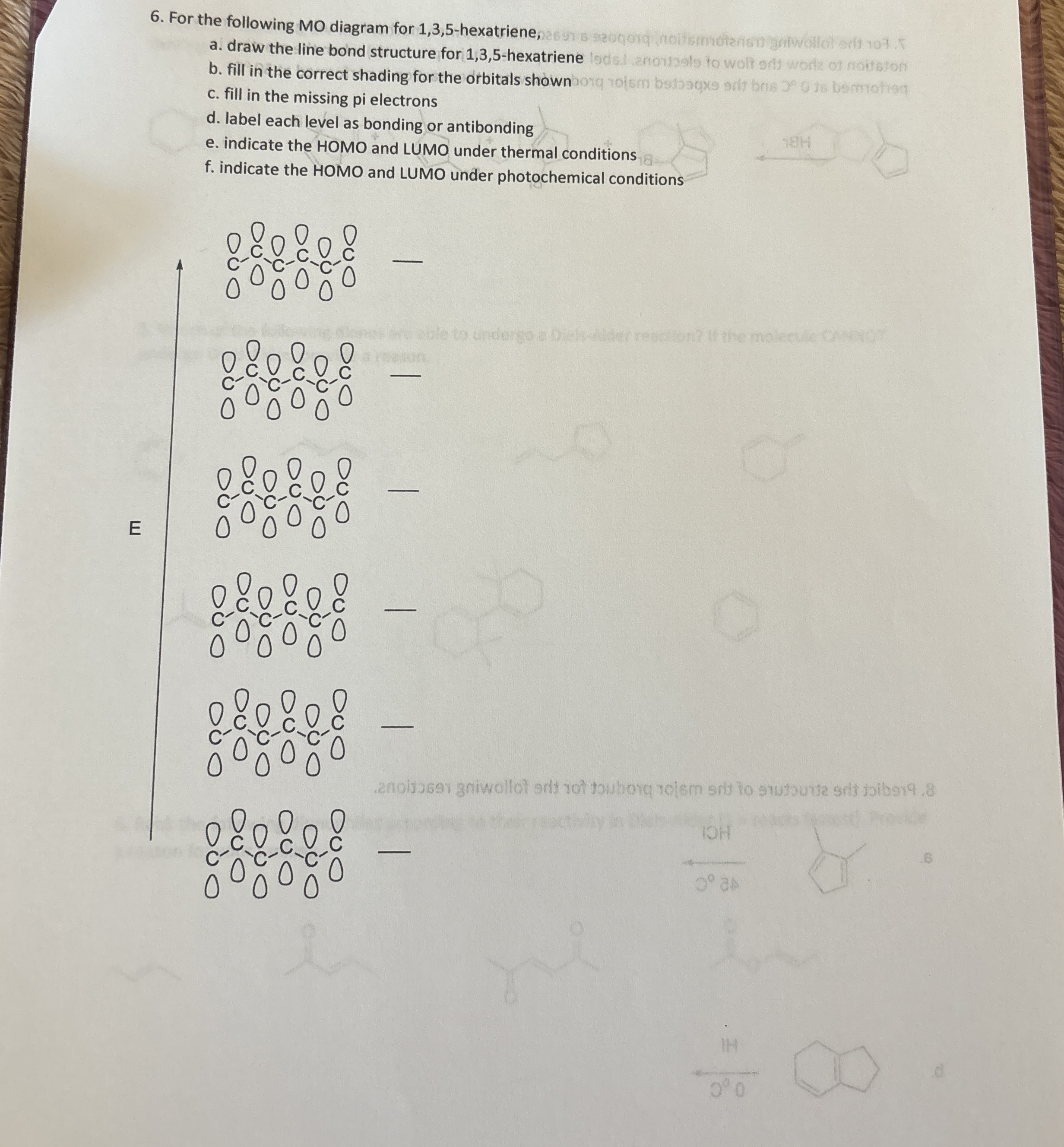 Solved For the following MO diagram for 1,3,5-hexatriene,a. | Chegg.com