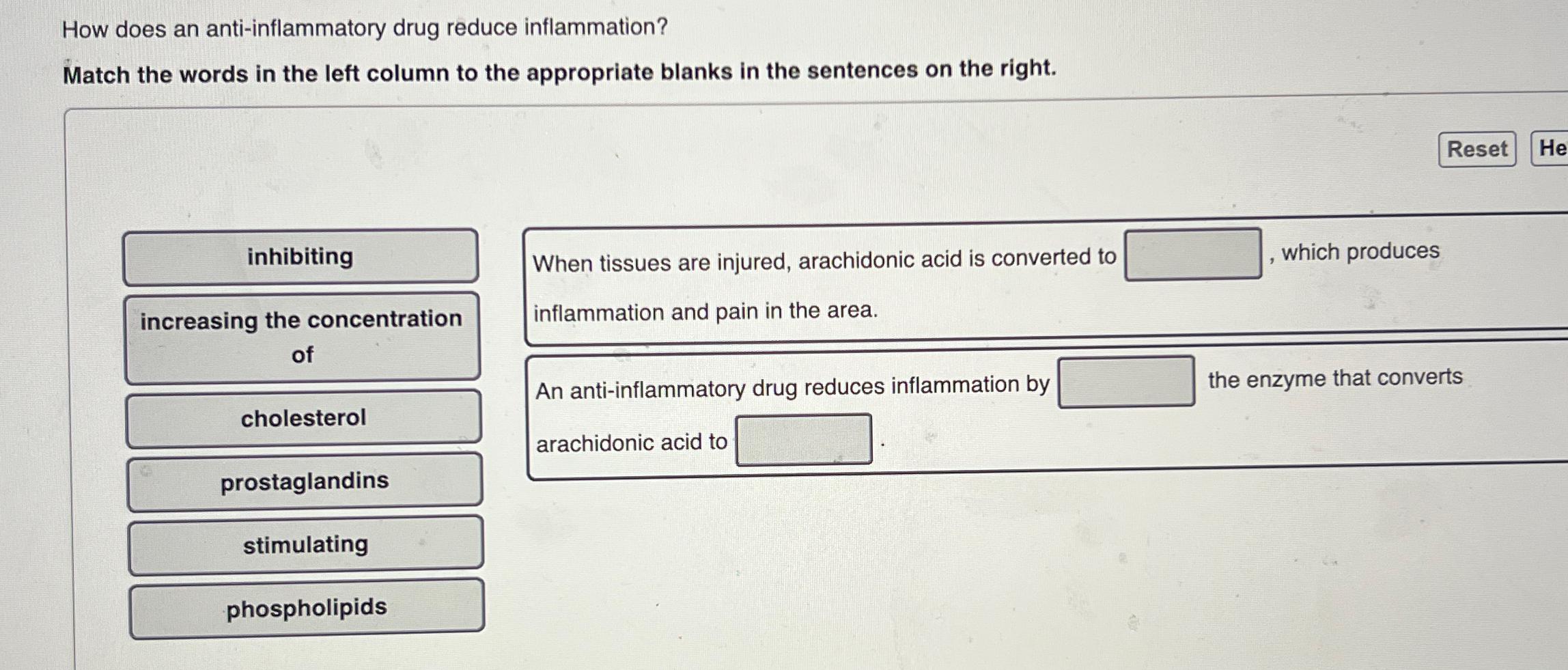 Solved How does an anti-inflammatory drug reduce | Chegg.com