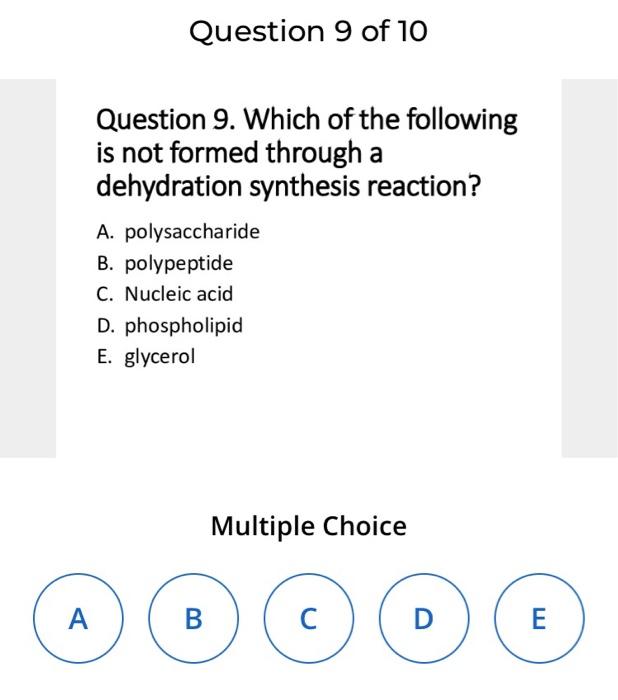 Solved Question 9 of 10 Question 9. Which of the following | Chegg.com