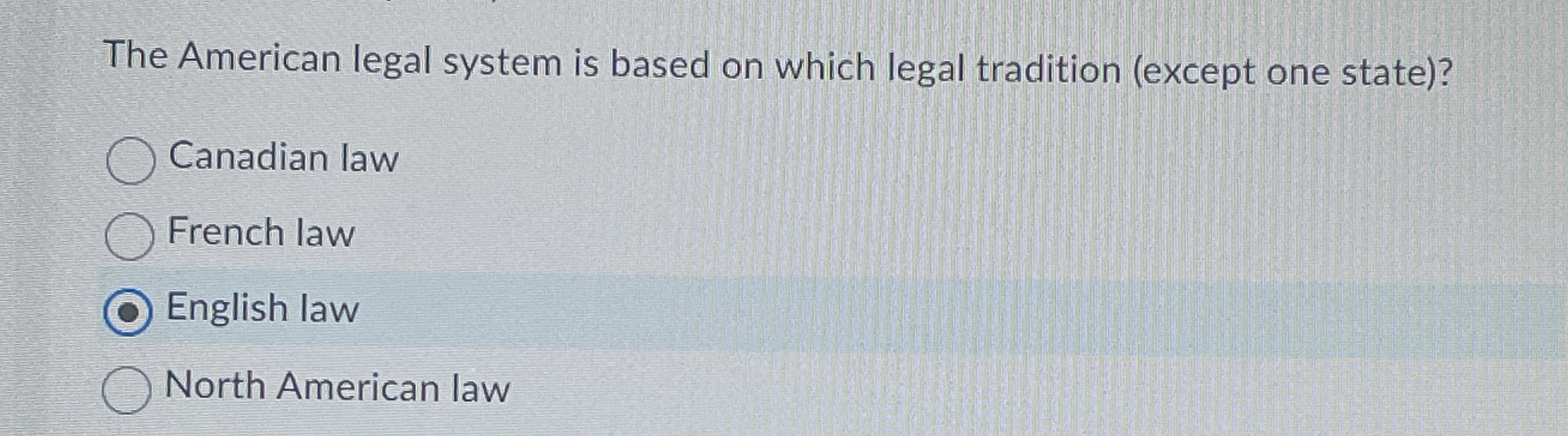 Solved The American legal system is based on which legal | Chegg.com