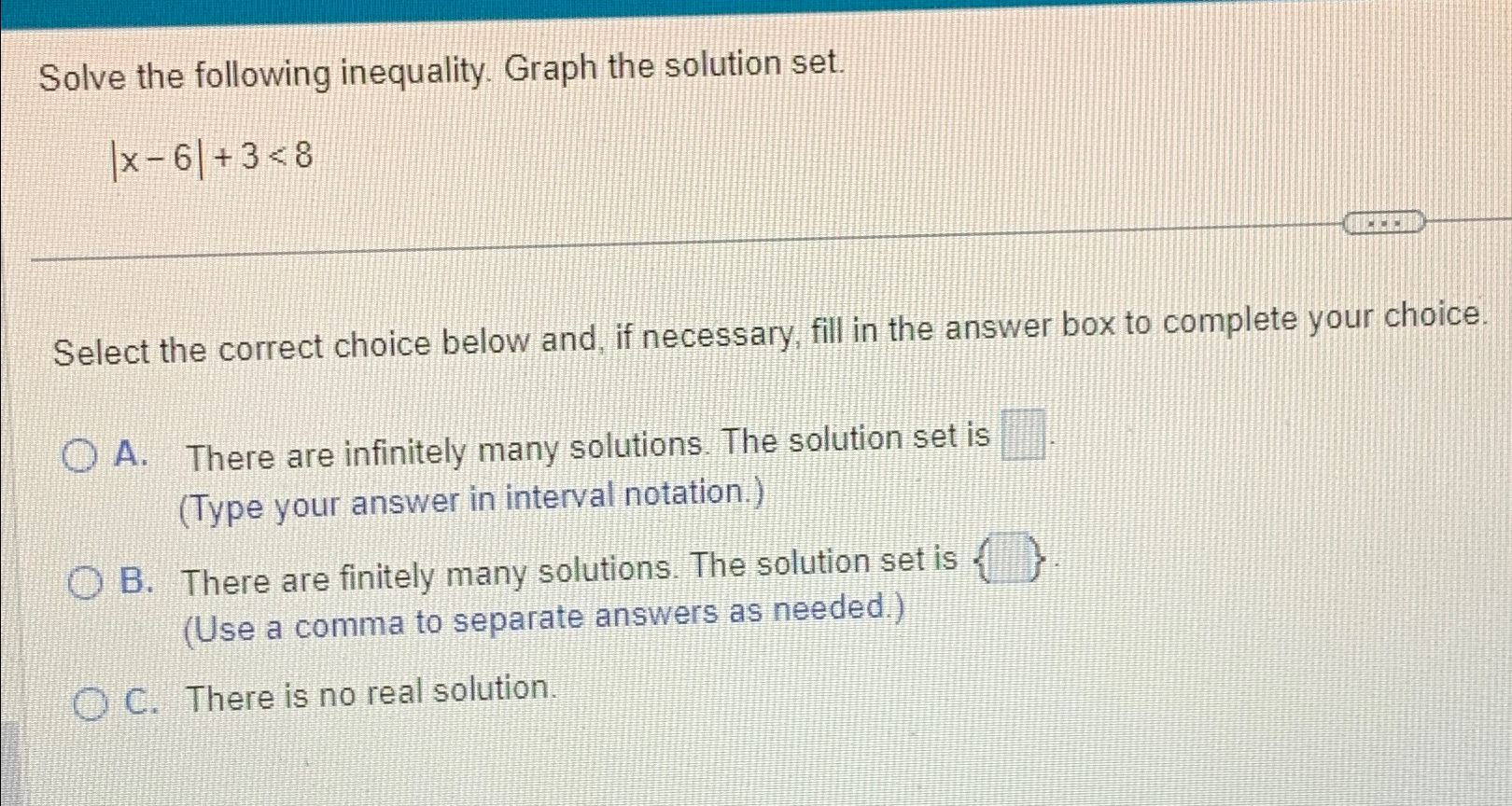 Solved Solve the following inequality. Graph the solution | Chegg.com