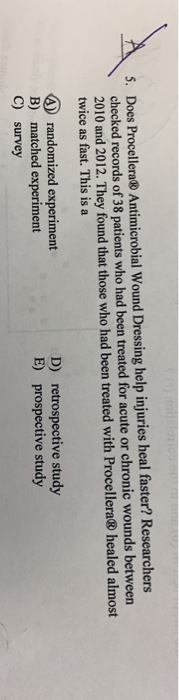 5. Does Procellera® Antimicrobial Wound Dressing help | Chegg.com