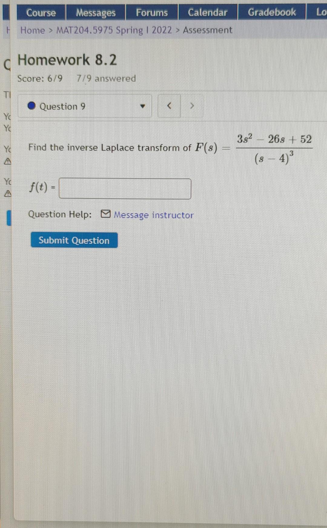 Solved Course Messages Forums Calendar Gradebook Lo F Home > | Chegg.com