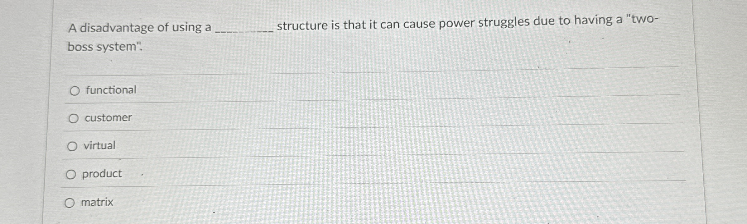 Solved A disadvantage of using astructure is that it can | Chegg.com