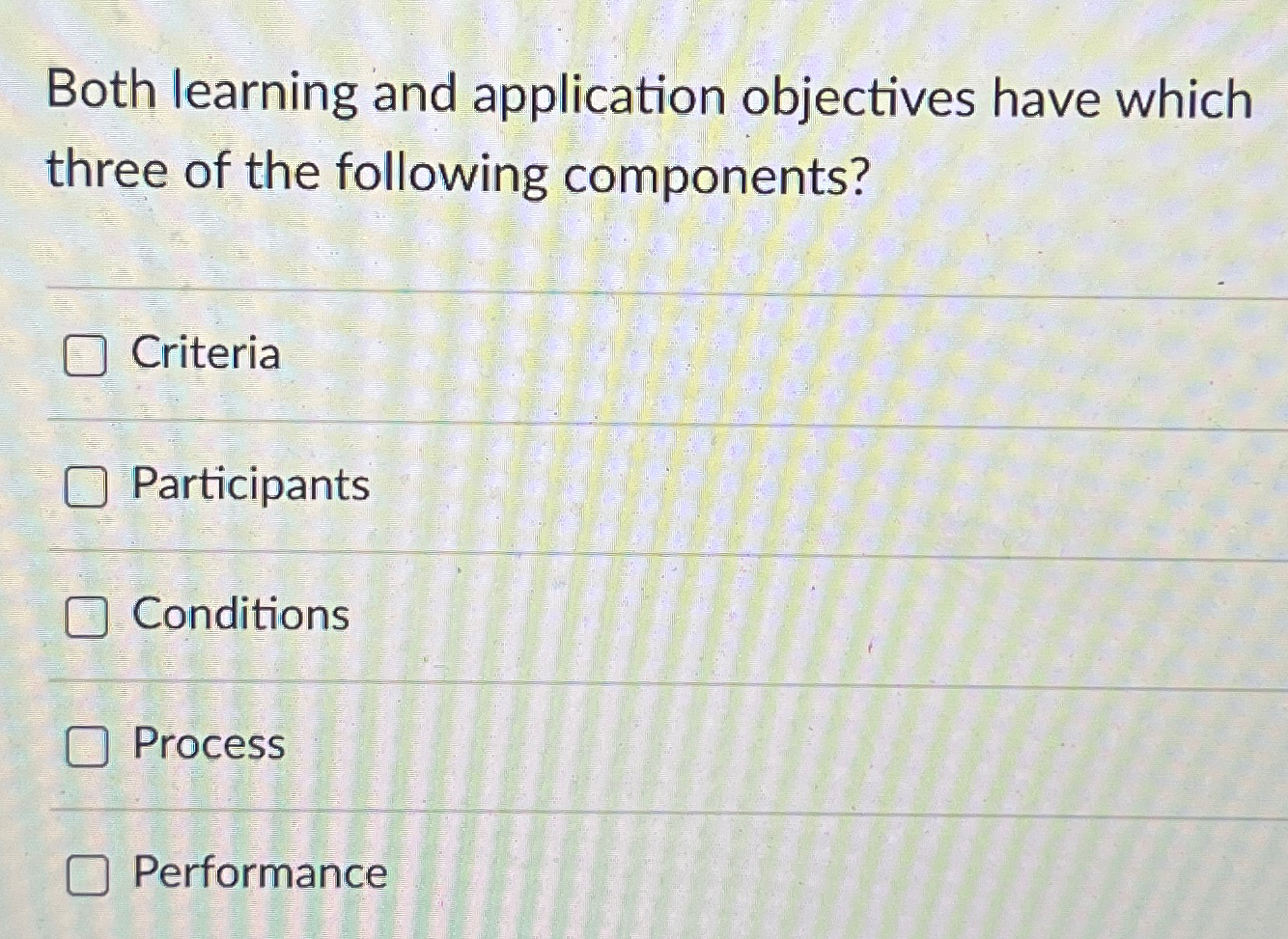 Solved Both learning and application objectives have which | Chegg.com