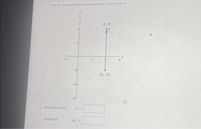 Solved Find the component form and magnitude of the vector | Chegg.com