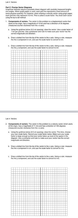Solved Lab 4: Vectors Part C: Precise Vector Diagrams | Chegg.com