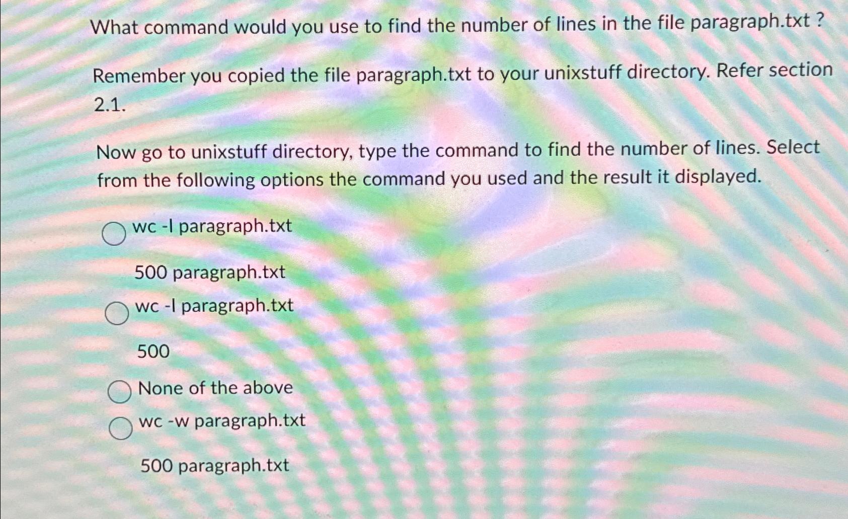 Solved What command would you use to find the number of | Chegg.com
