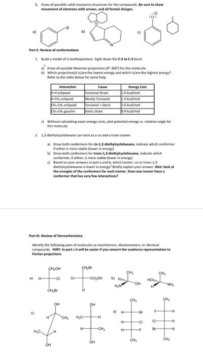 Solved 1. Draw all ponsible valid resenance structures for | Chegg.com
