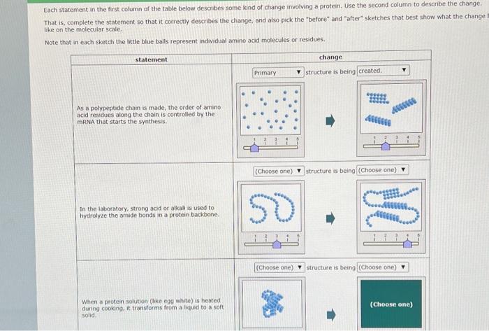 Solved Each statement in the first column of the table below | Chegg.com