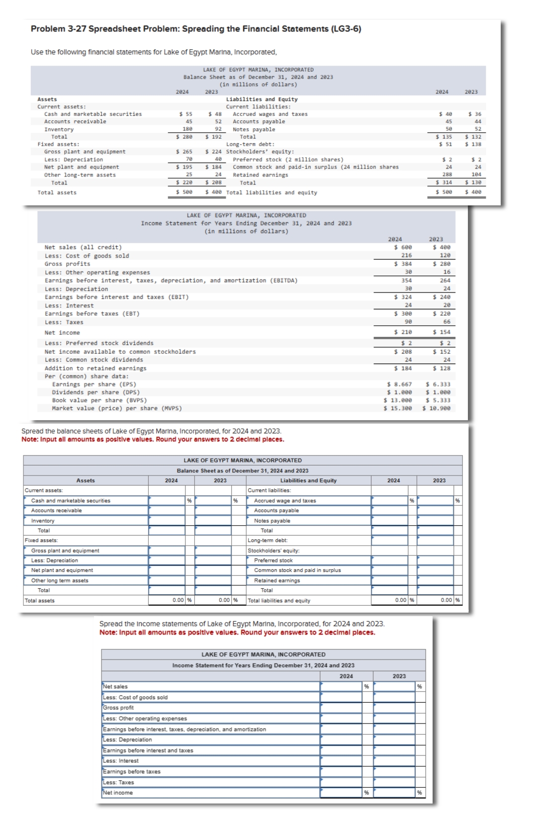Solved Problem 3-27 ﻿Spreadsheet Problem: Spreading the | Chegg.com