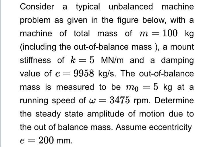 Solved Consider a typical unbalanced machine problem as | Chegg.com