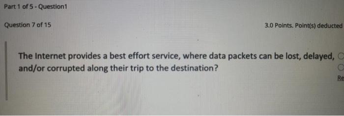 Solved Question 9 of 15 3.0 Points. Point(s) deducted for | Chegg.com