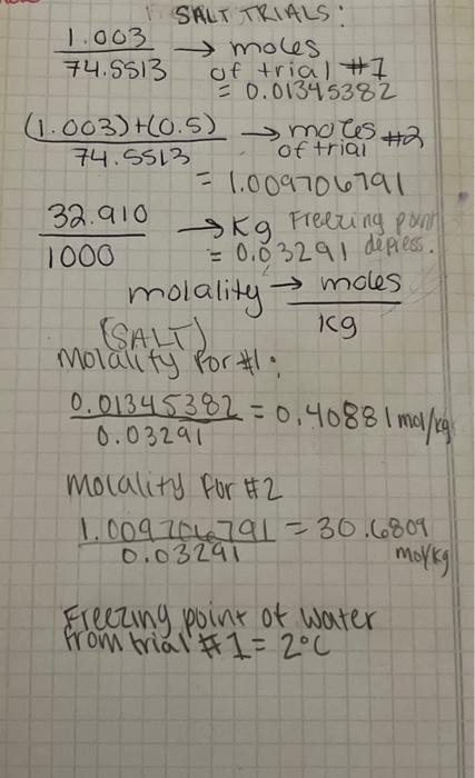Solved a. calculate the experimental van't hoff factor (i) | Chegg.com