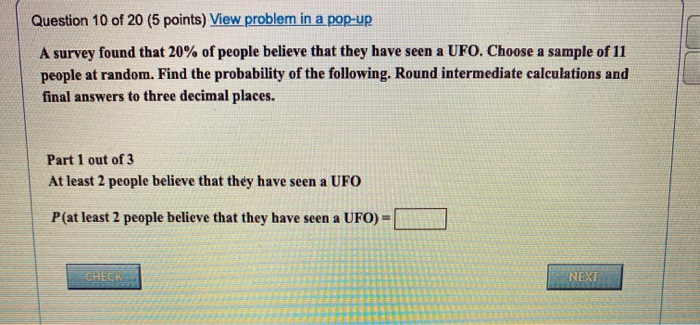 Solved Question 10 of 20 (5 points) View problem in a pop-up | Chegg.com
