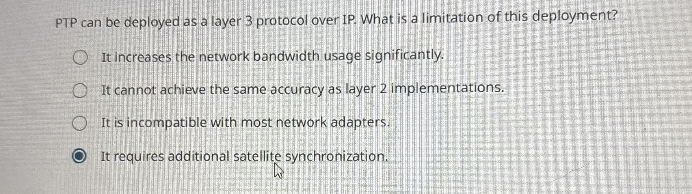 Solved PTP can be deployed as a layer 3 ﻿protocol over IP. | Chegg.com