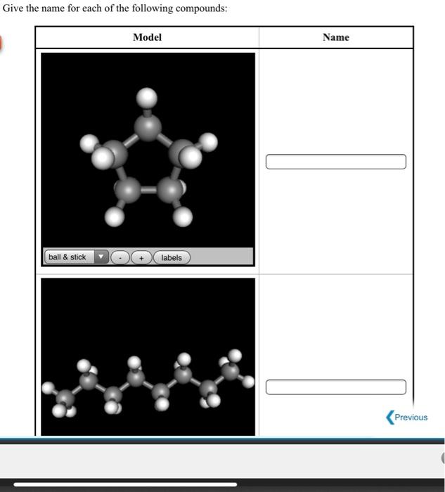Solved Give the name for each of the following compounds: | Chegg.com