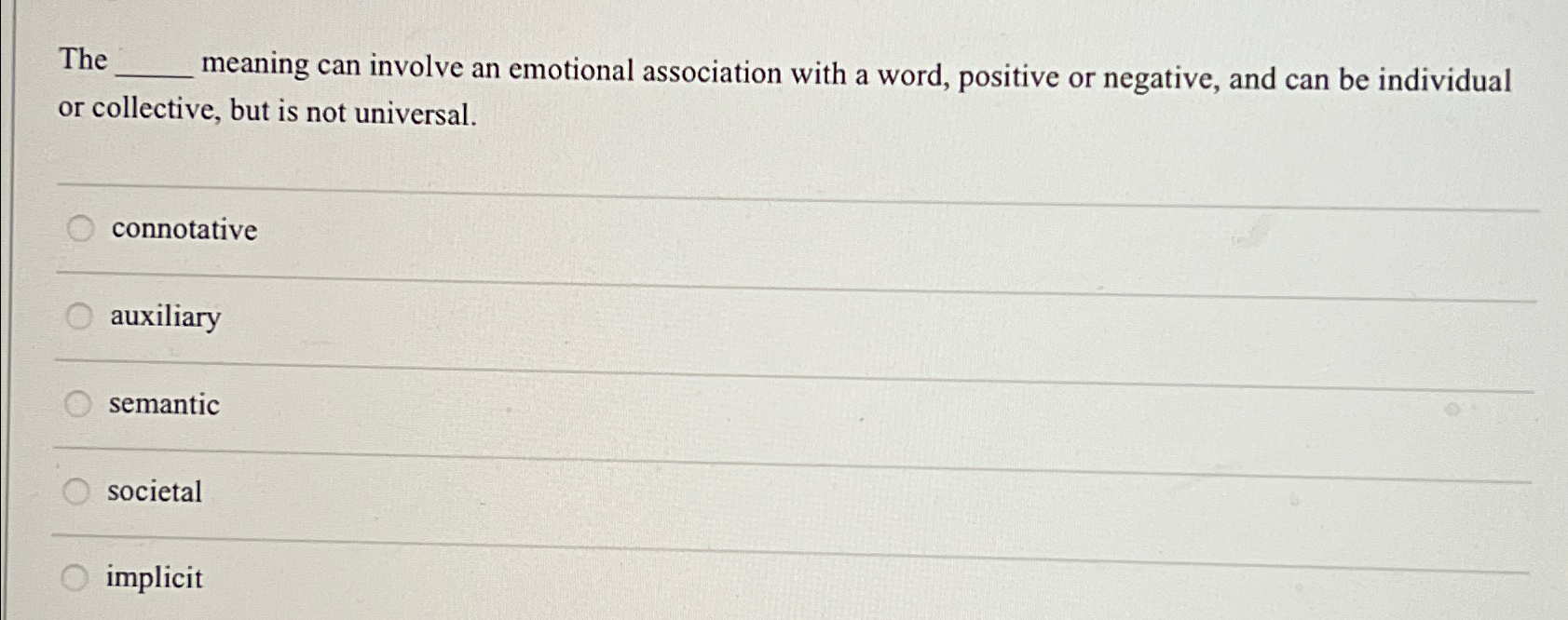 Solved The meaning can involve an emotional association with | Chegg.com