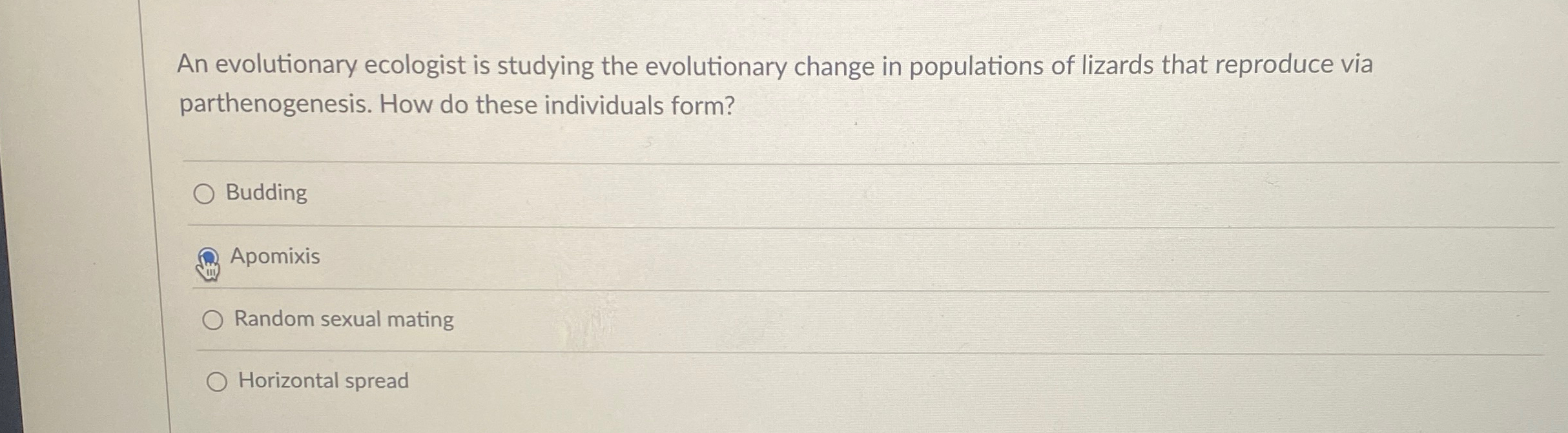 Solved An evolutionary ecologist is studying the | Chegg.com