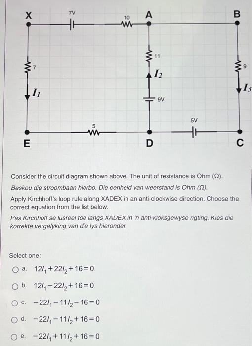 Solved Consider the circuit diagram shown above. The unit of | Chegg.com
