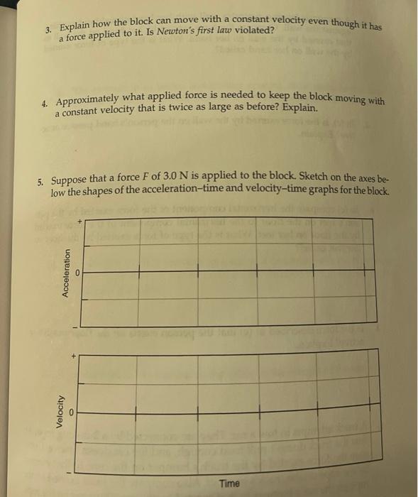 Solved Questions 3−5 refer to the block on a flat surface | Chegg.com