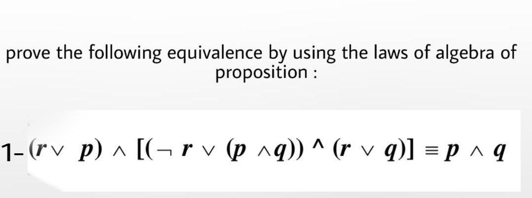 Solved prove the following equivalence by using the laws of | Chegg.com