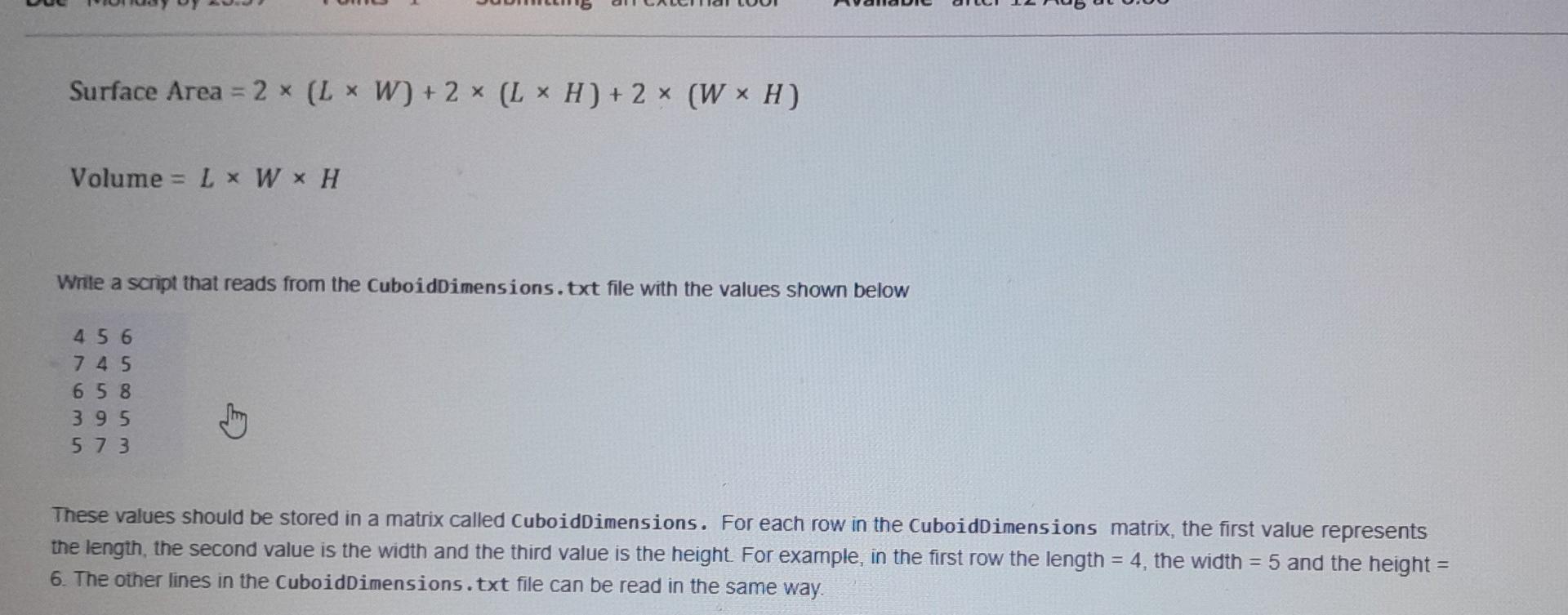 Solved In geometry, a cuboid is a hexahedron (six-faced | Chegg.com ...