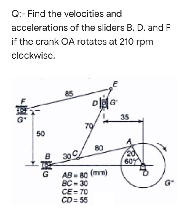 Solved Q:- Find the velocities and accelerations of the | Chegg.com