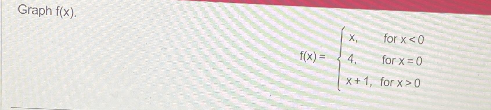 Solved Graph f(x).f(x)={x, for x 0 | Chegg.com