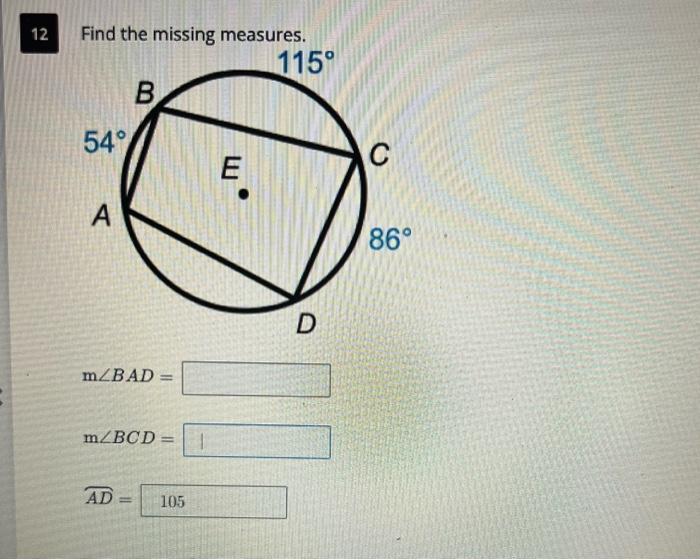 Solved Find the missing measures. | Chegg.com