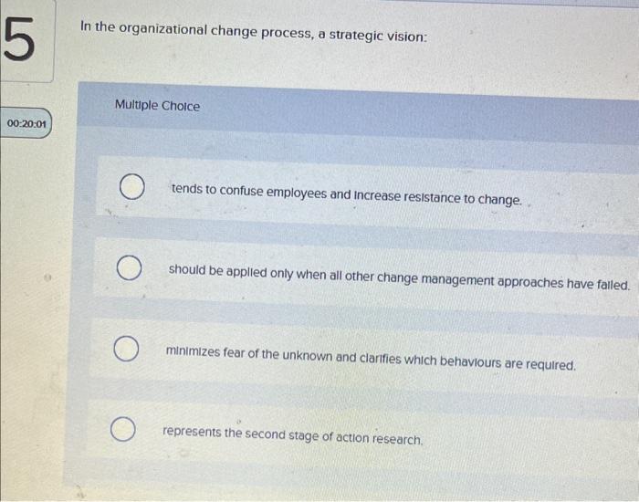 Solved In the organizational change process, a strategic | Chegg.com