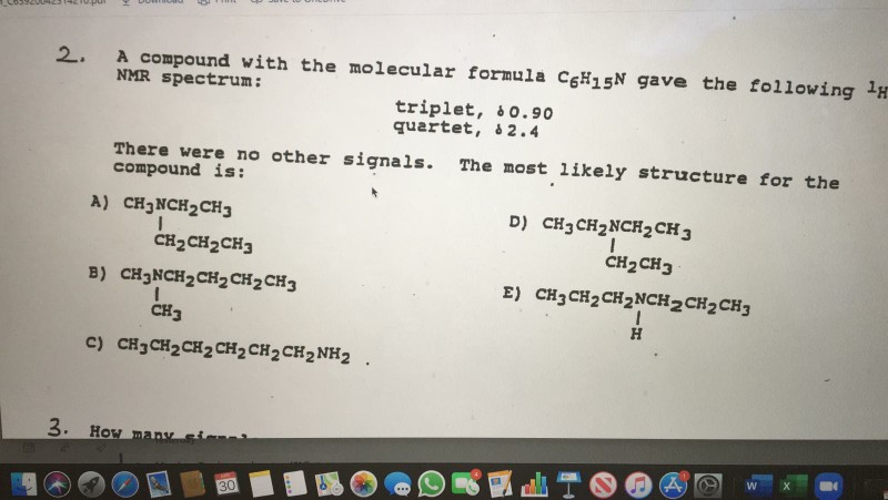 Solved 2 . A compound with the molecular formula C6H5N gave | Chegg.com
