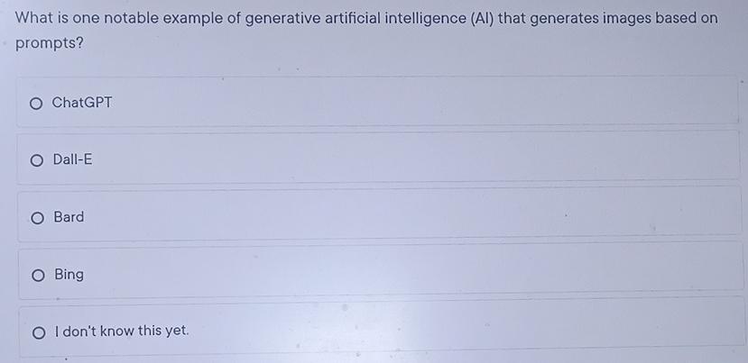 Solved What is one notable example of generative artificial | Chegg.com
