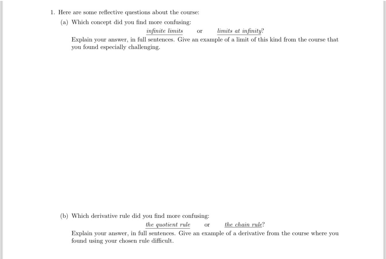 Solved Here are some reflective questions about the | Chegg.com