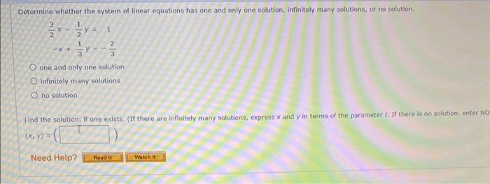 Solved Determine Whether The System Of Linear Equations Has