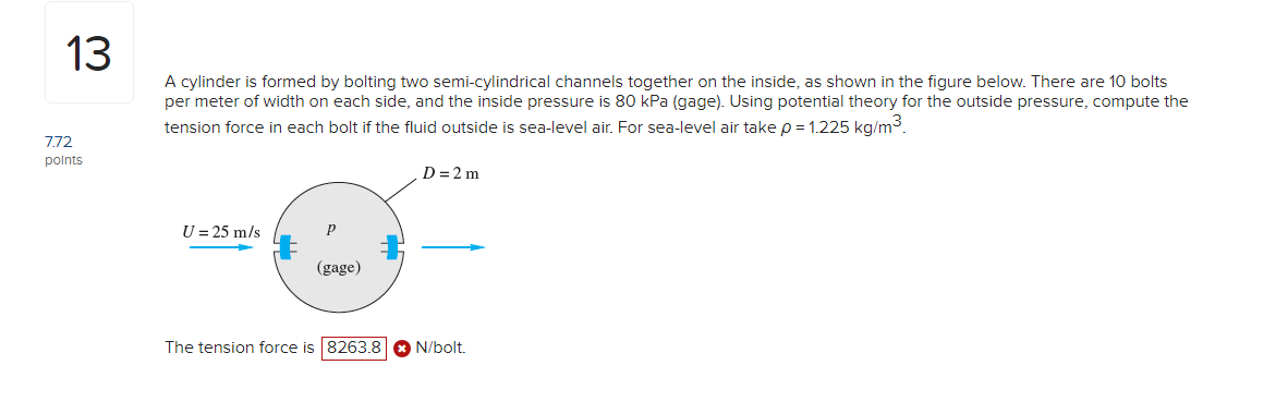 Solved A cylinder is formed by bolting two semi-cylindrical | Chegg.com